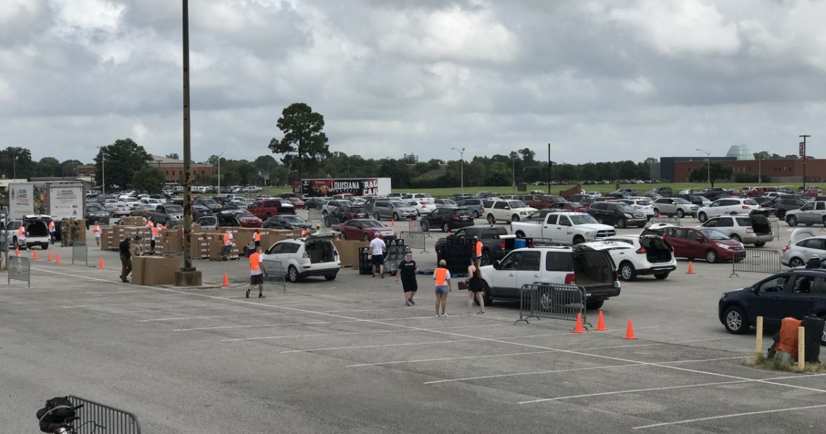 Food distributed to residents Friday at Cajun Field - Supply Chain ...