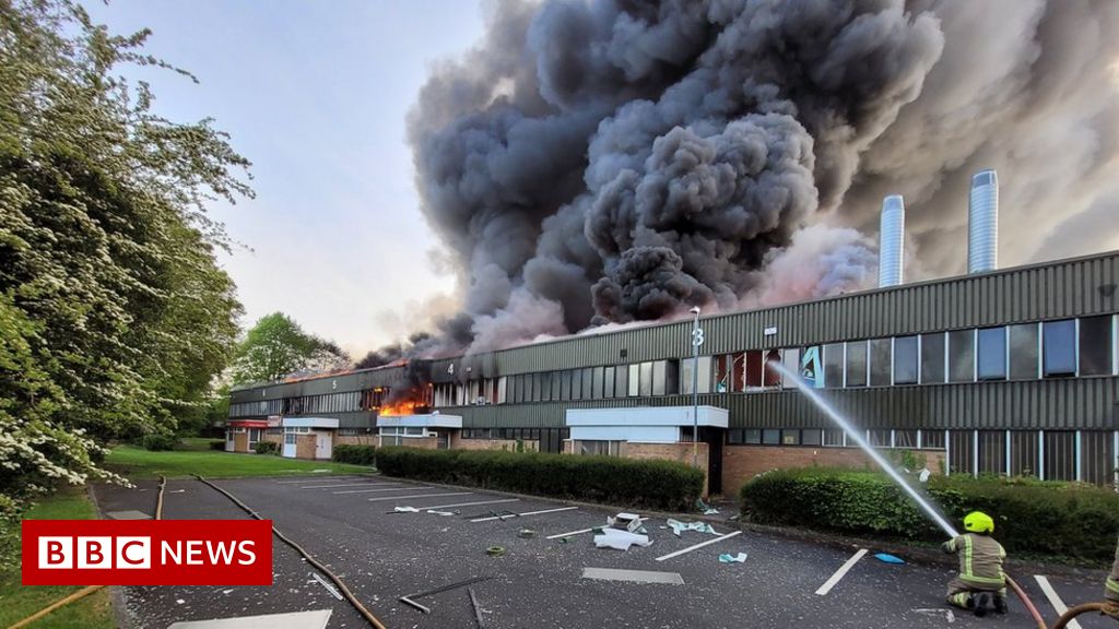 Redditch factory fire: Severe fire involves oxygen and propane - BBC ...